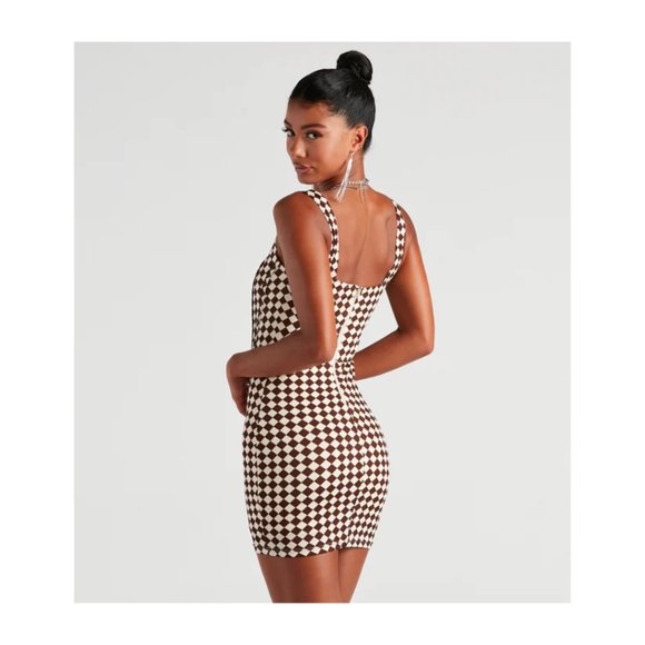 Windsor | Dresses | Checker Mini Dress Nwt | Poshmark